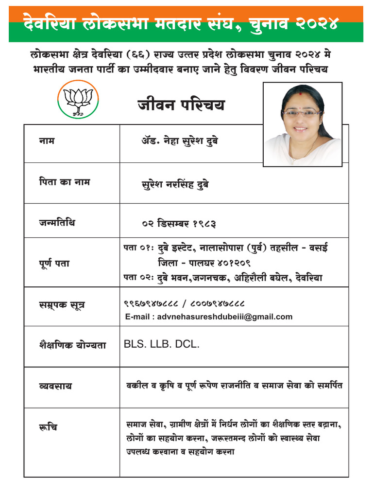 Election Biodata for 2024 | PDF