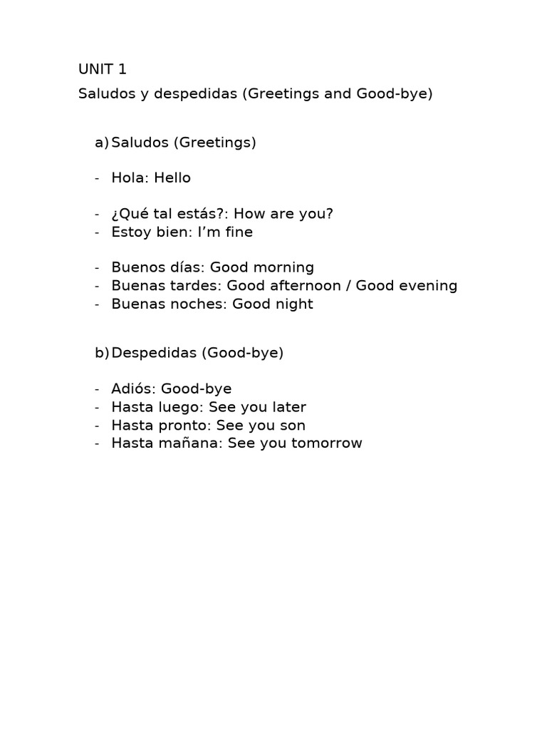 Saludos y Presentaciones en Español | PDF