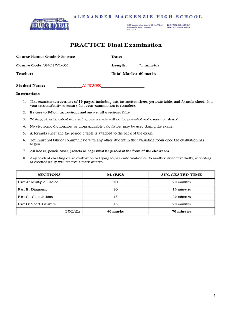 PRACTICE Final Examination - Answer | PDF | Planets | Eclipse