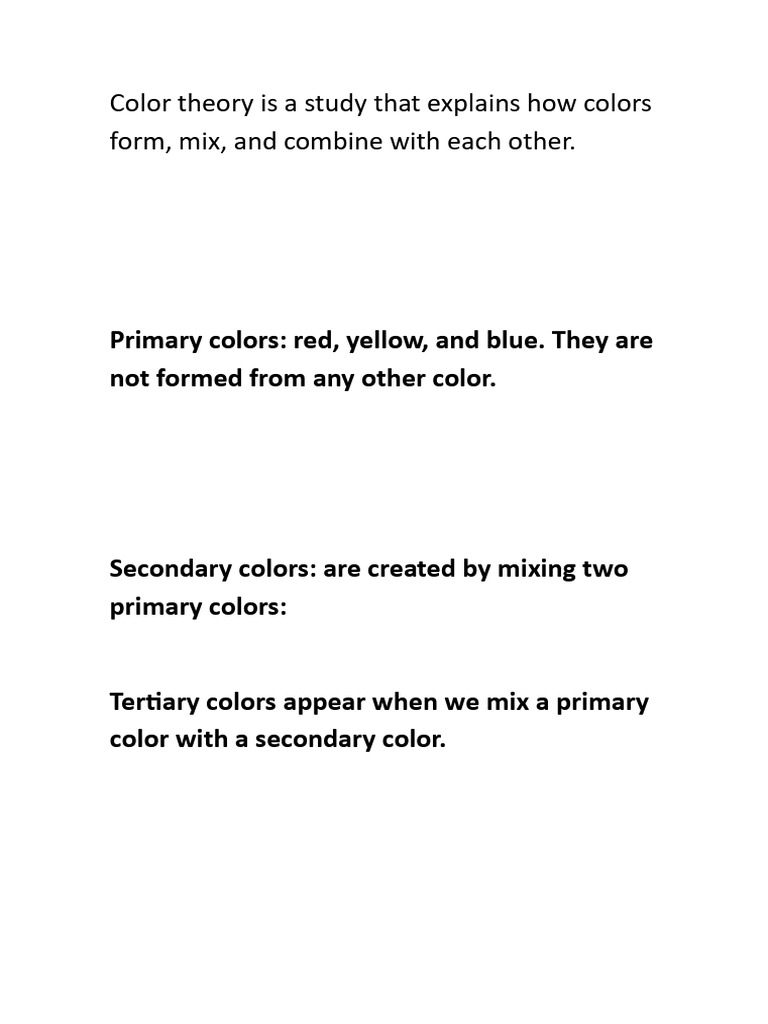 Color Theory Is A Study That Explains How Colors Form | PDF