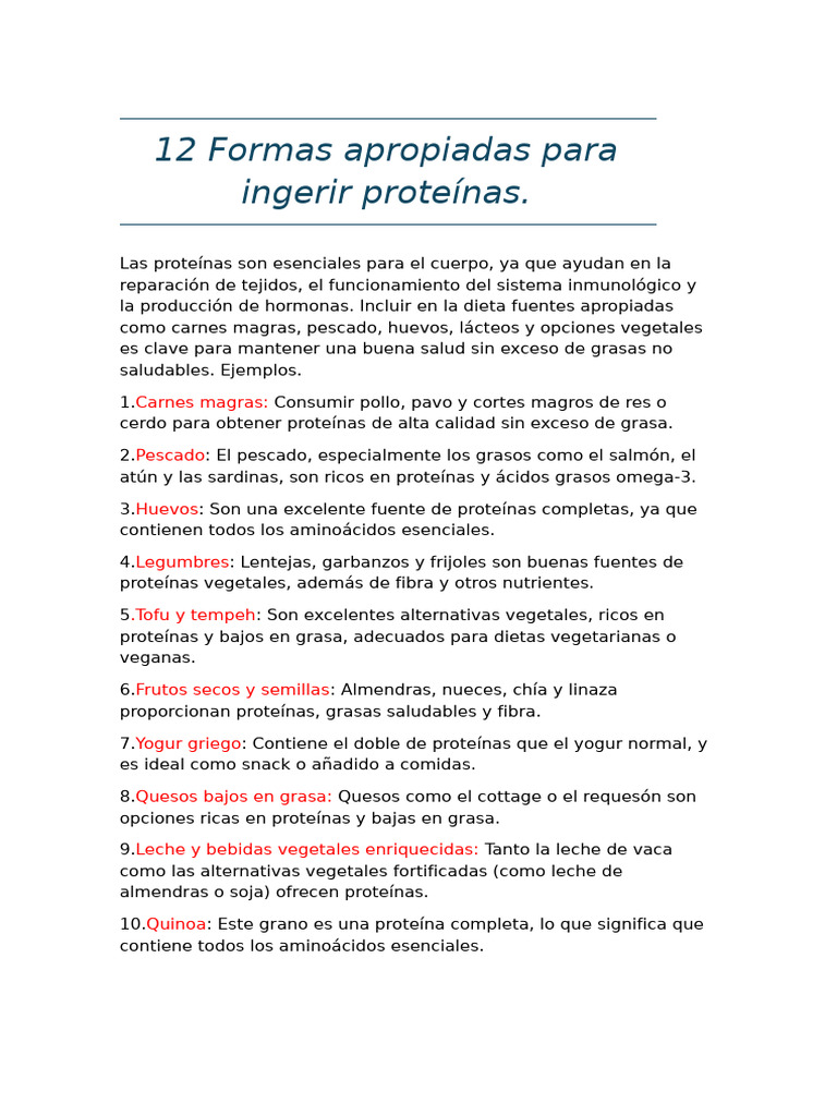 12 Proteinas Domenica Menoscal | PDF