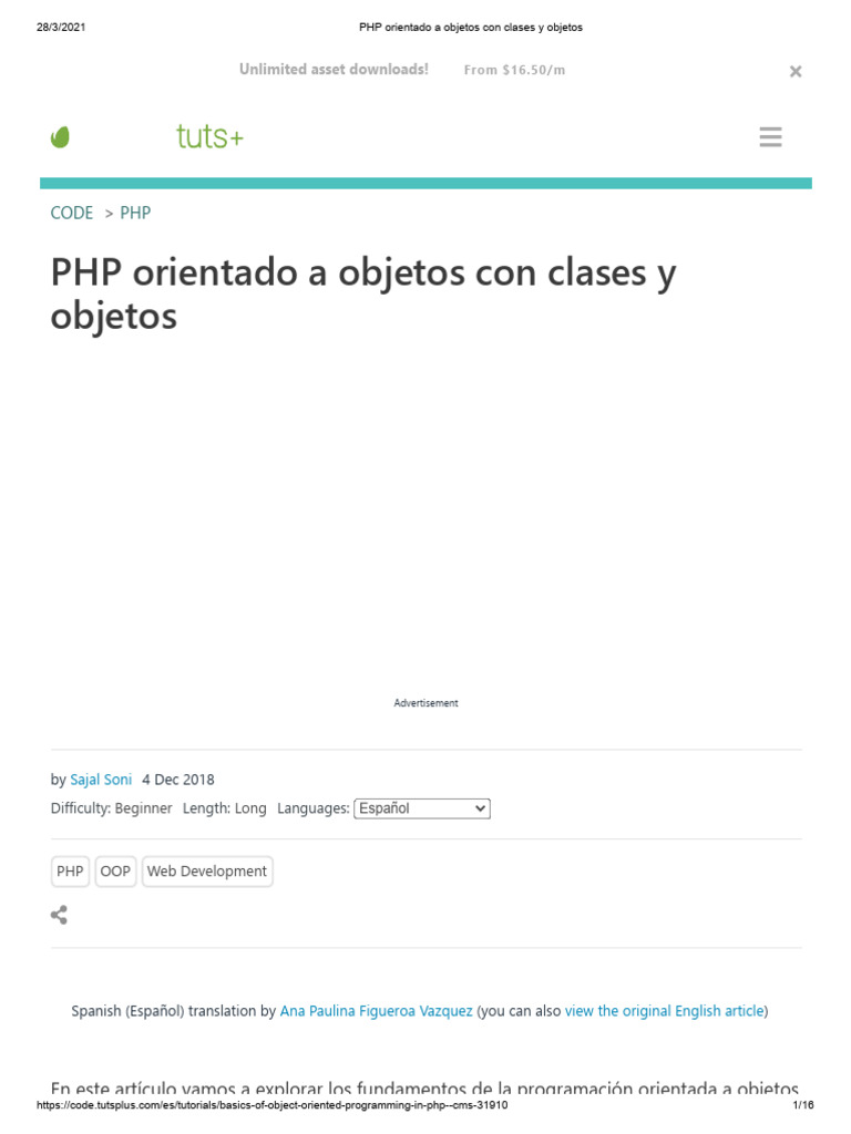 PHP Orientado A Objetos Con Clases y Objetosll | PDF | Objeto (informática) | Herencia ...