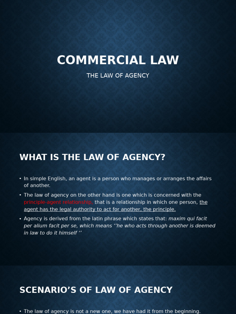 Understanding the Law of Agency | PDF | Law Of Agency | Legal Liability