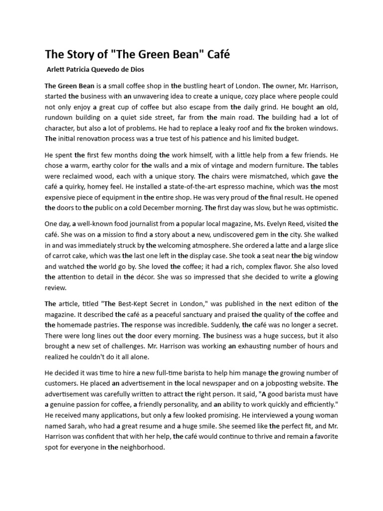 The Story of Green Coffee | PDF | Coffeehouse | Coffee