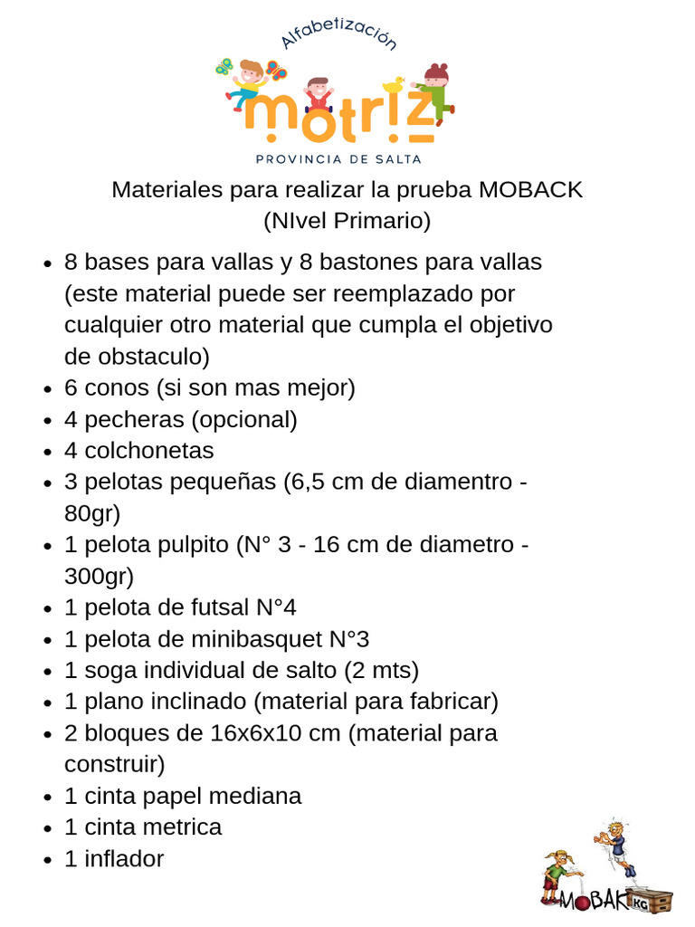 Materiales para El Protocolo Mobak. | PDF