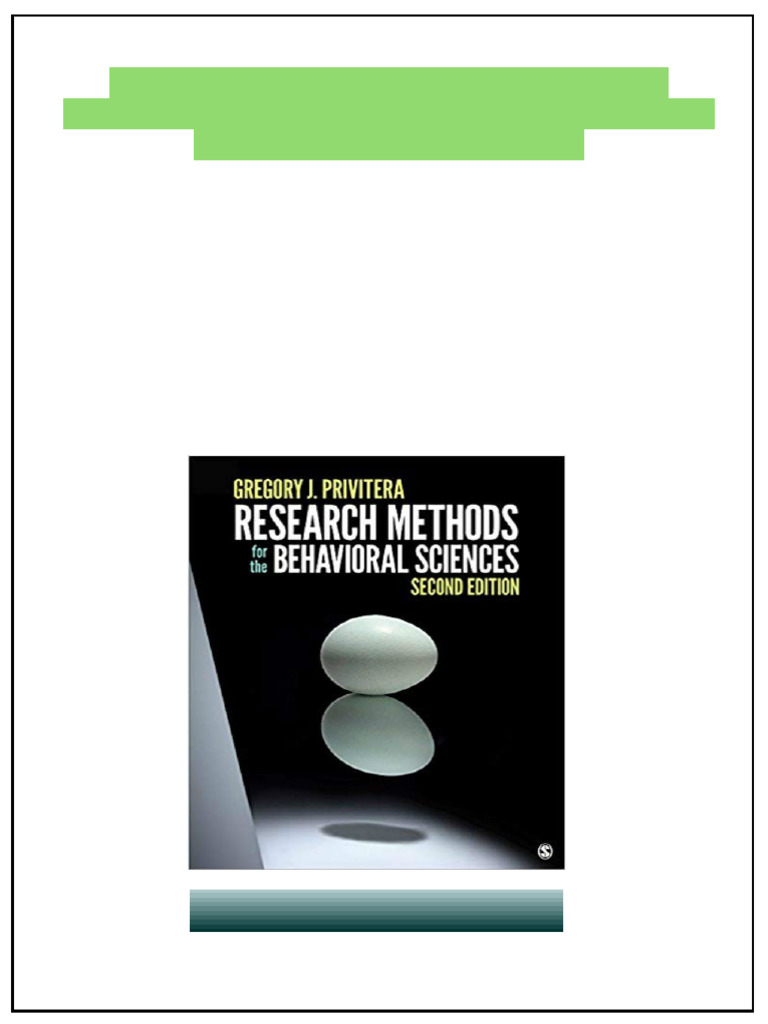 Solution Manual For Research Methods For The Behavioral Sciences 2nd ...