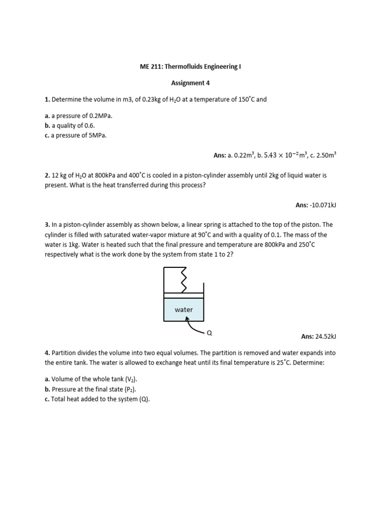 ME 211 - StudyProblems - Ch5 | PDF | Water | Liquids