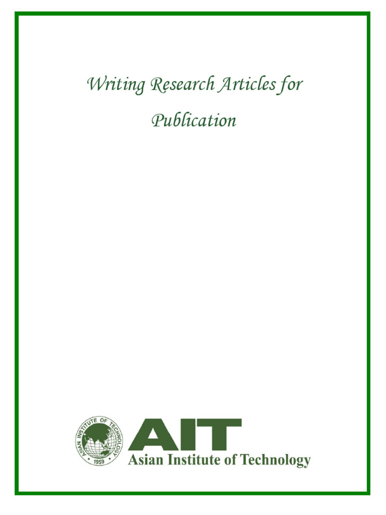 Writing Research Articles For Publication1 | PDF | Science | Academic ...