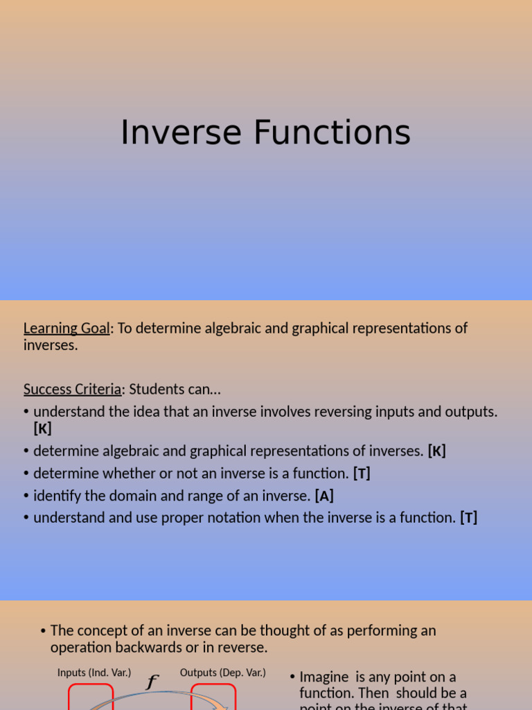 Understanding Inverse Functions | PDF | Function (Mathematics ...