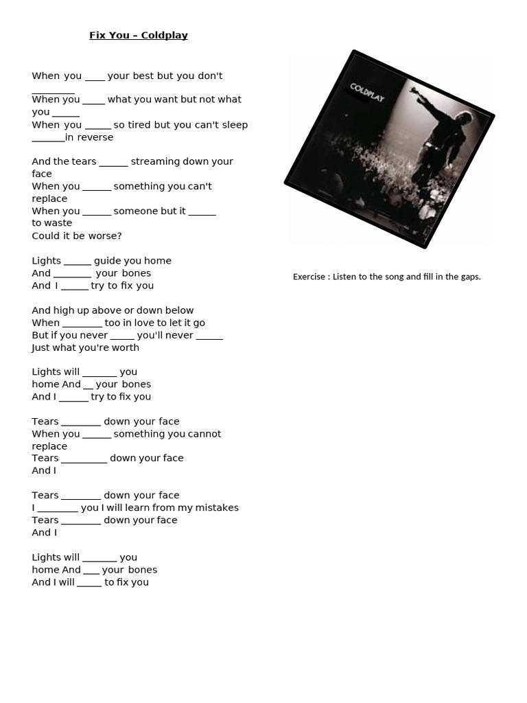 Fix You - By Coldplay | PDF