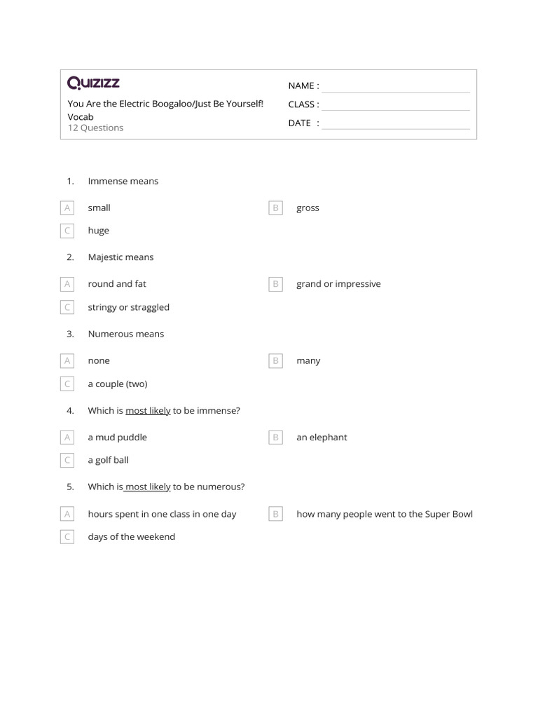 You Are The Electric Boogaloo-Just Be Yourself! Vocab | PDF | Chess ...