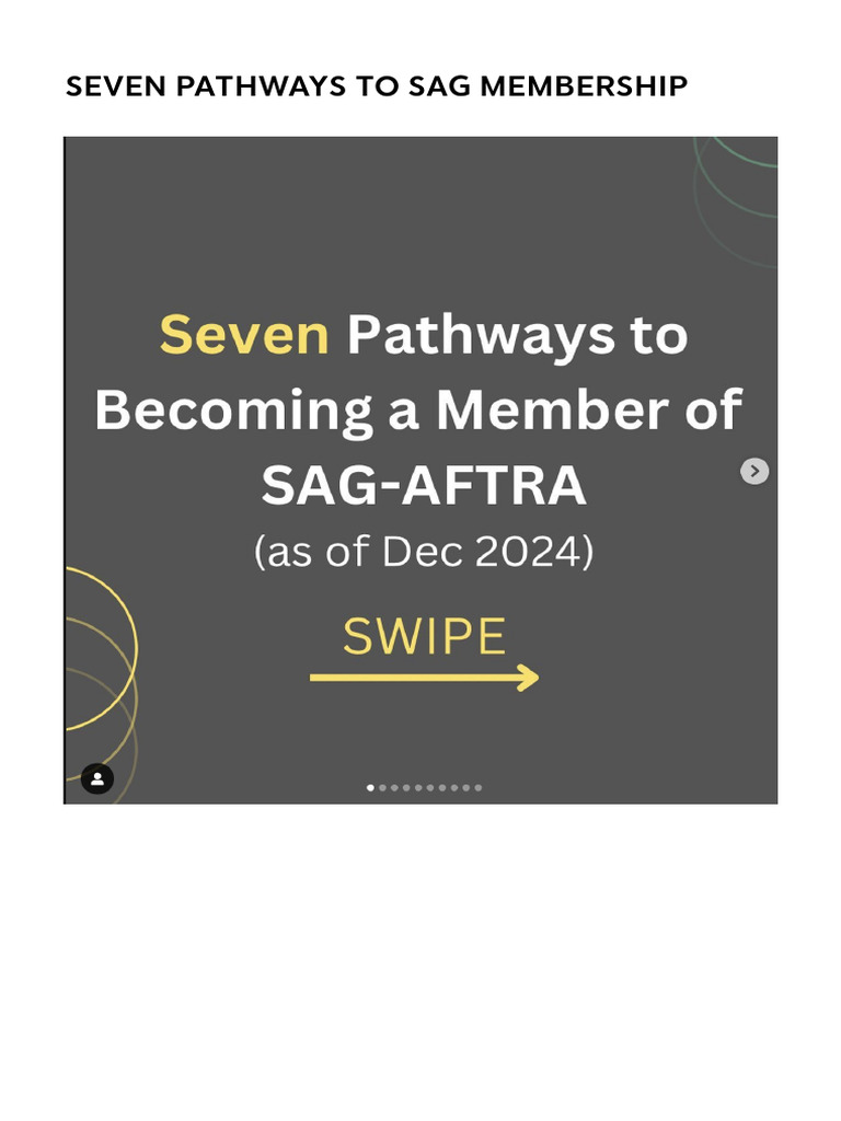 Seven Pathways To Sag Membership | PDF