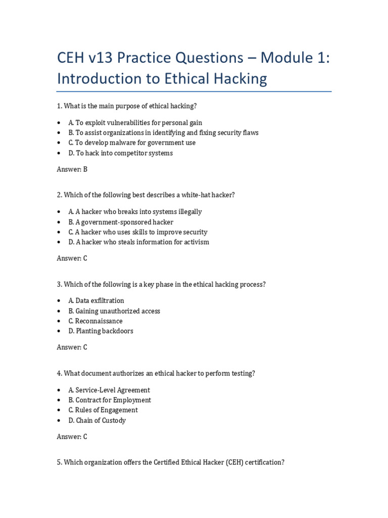 CEH Module1 Introduction To Ethical Hacking | PDF | Security | Computer Security