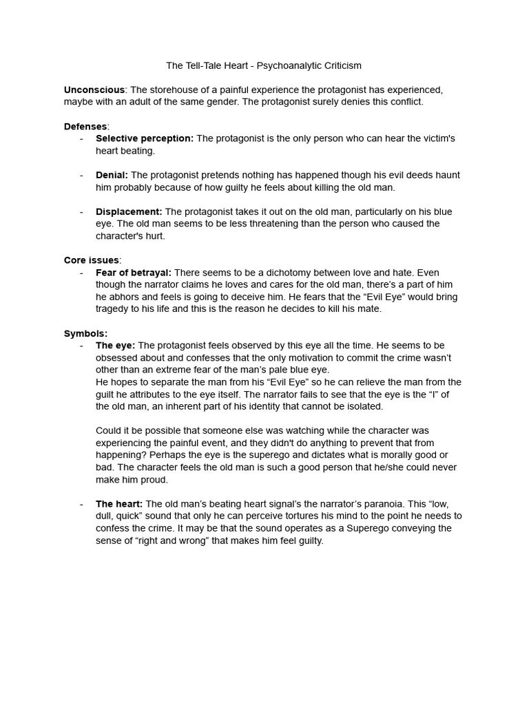The Tell-Tale Heart Analysis | PDF