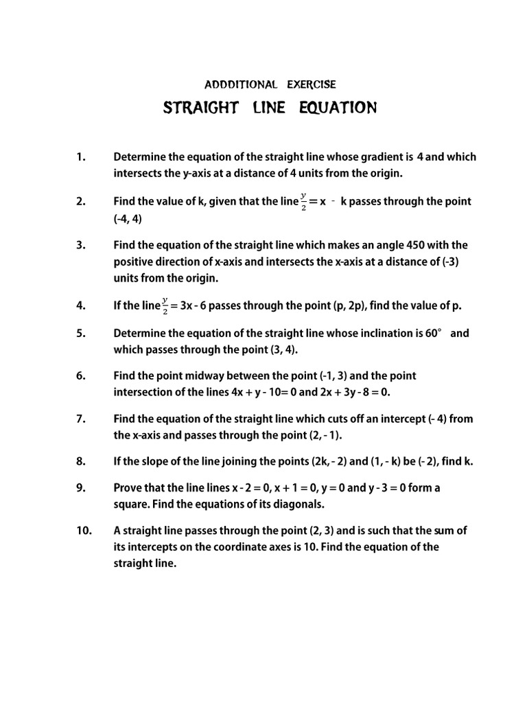Linear Equation - Review 2 | PDF