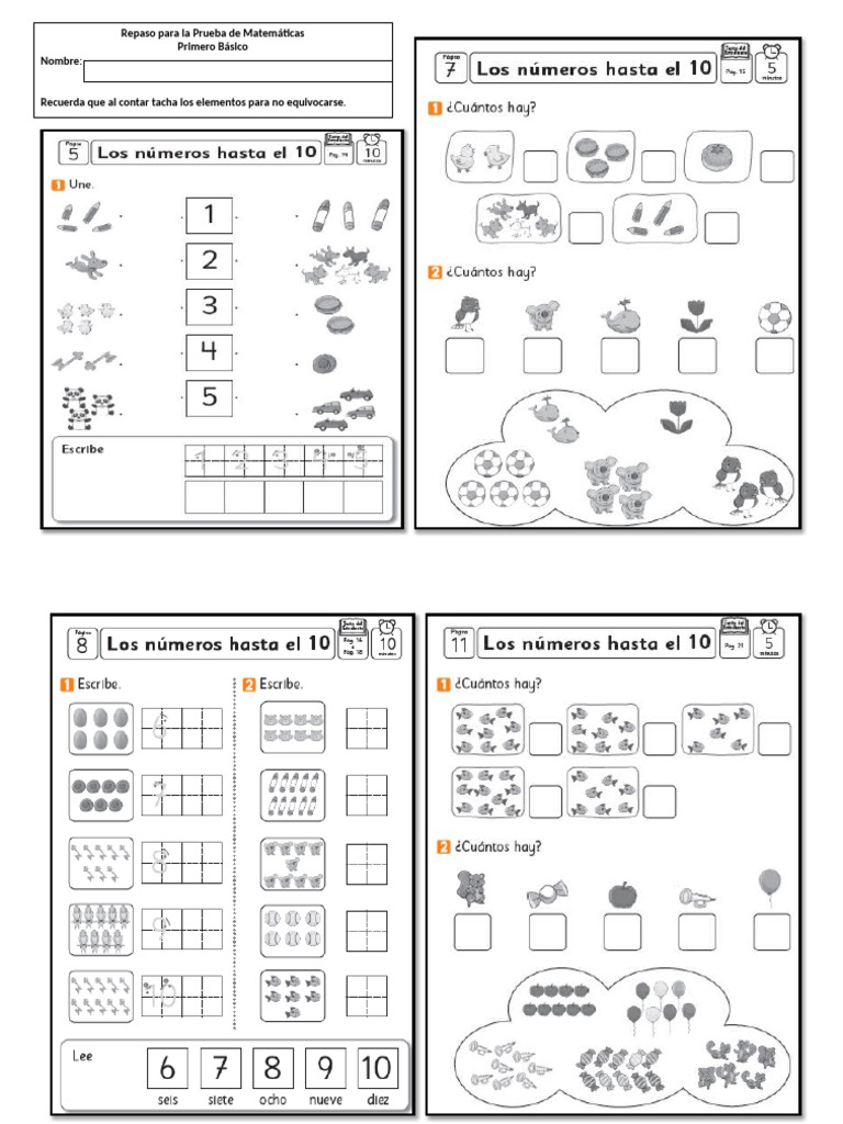 Repaso para La Prueba Primero Matemáticas | PDF