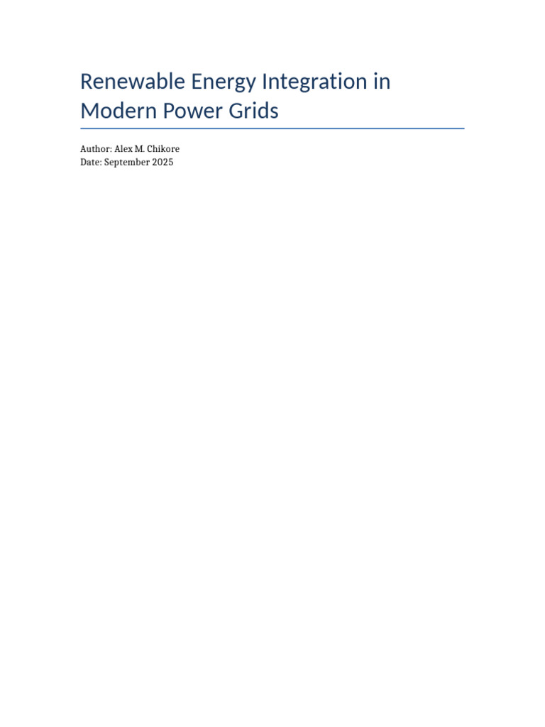 Renewable Energy in Power Grids | PDF