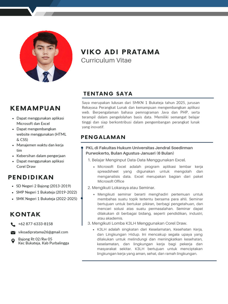 Viko Adi Pratama (CV) | PDF