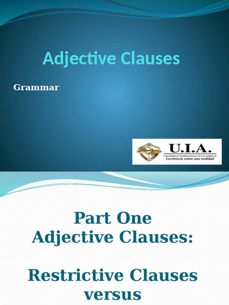 Adjective Clauses | PDF | Verb | Adjective