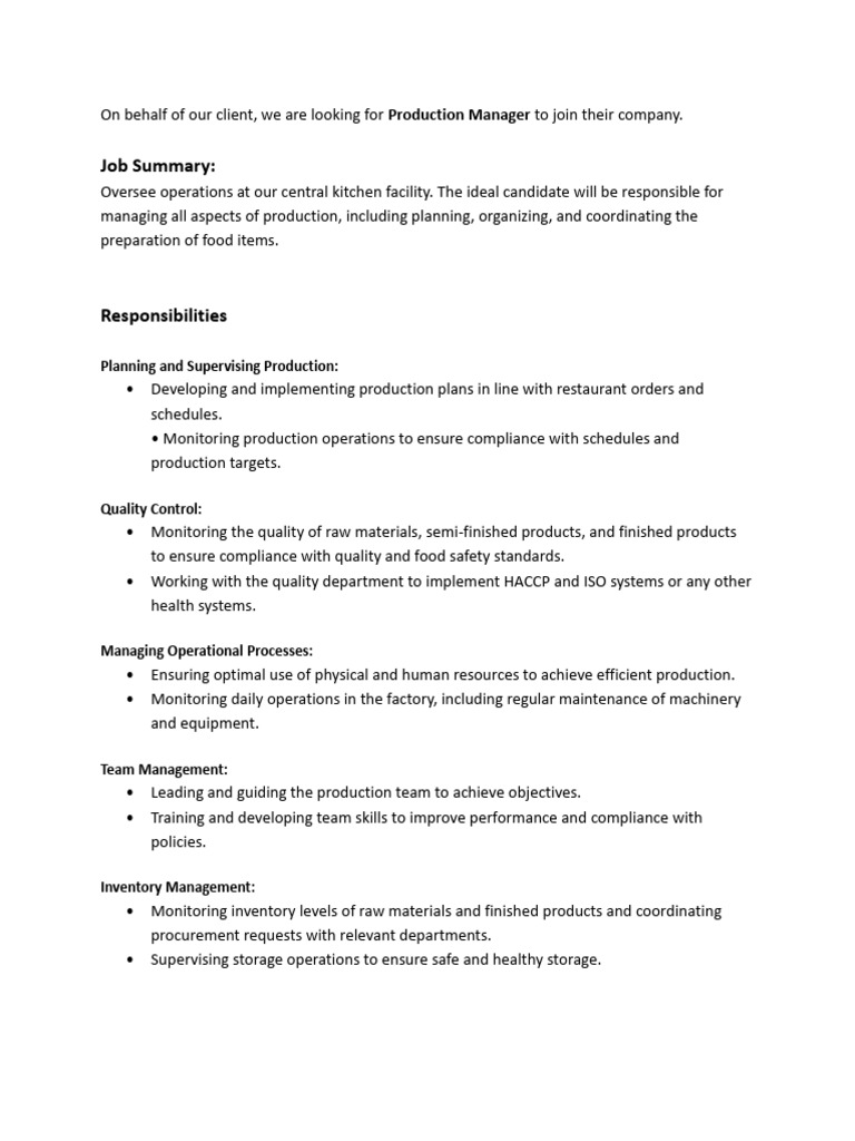 Areeb JD - Production Manager | PDF | Regulatory Compliance | Occupational Safety And Health