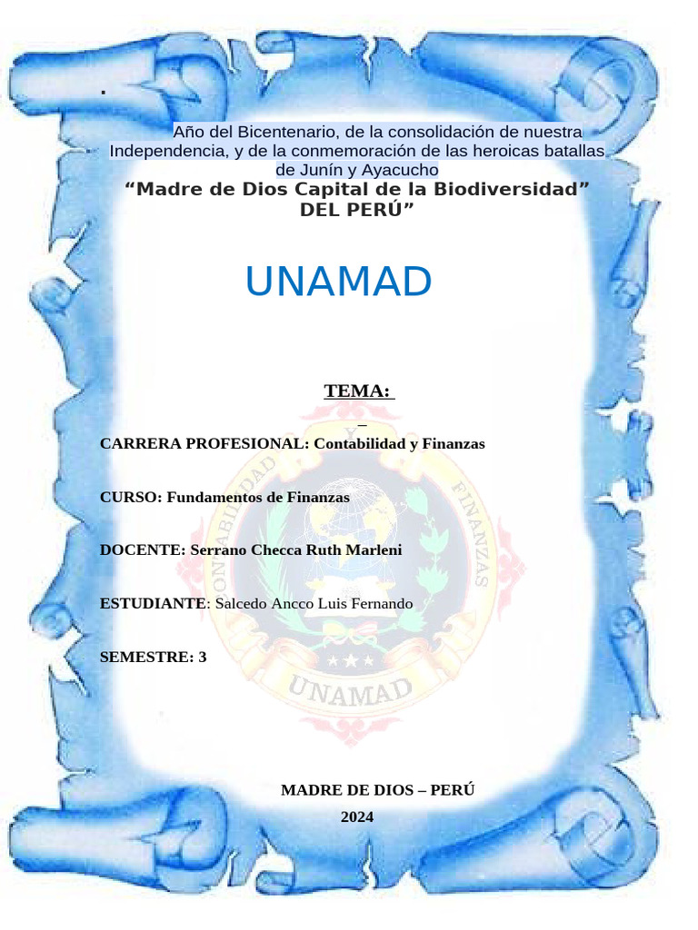 Carátula Editable para Trabajos de Contabilidad - 2025 | PDF | Perú | Economias