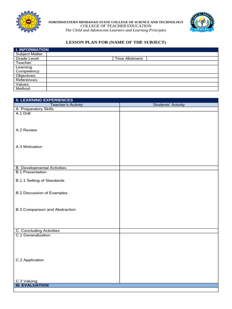 Calp Coe Format Lp | PDF
