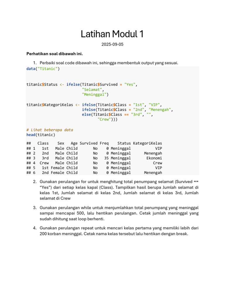 Latihan Modul 1 | PDF