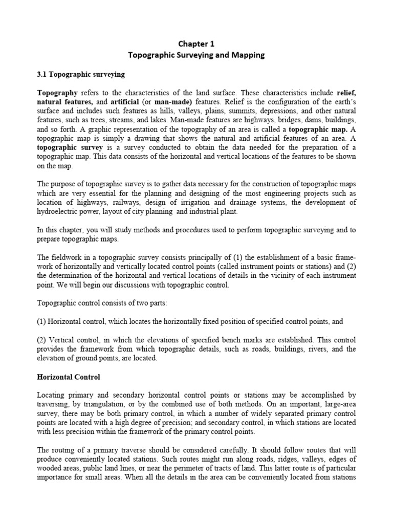 Topographic Surveying and Mapping Guide | PDF | Topography | Contour Line