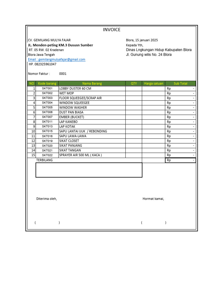Contoh Invoice (1) | PDF