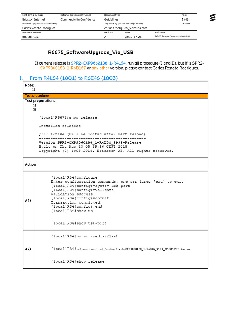 SW-Upgrade R4L54 To R9B150 Via USB RevA | PDF | Computing | Computer ...
