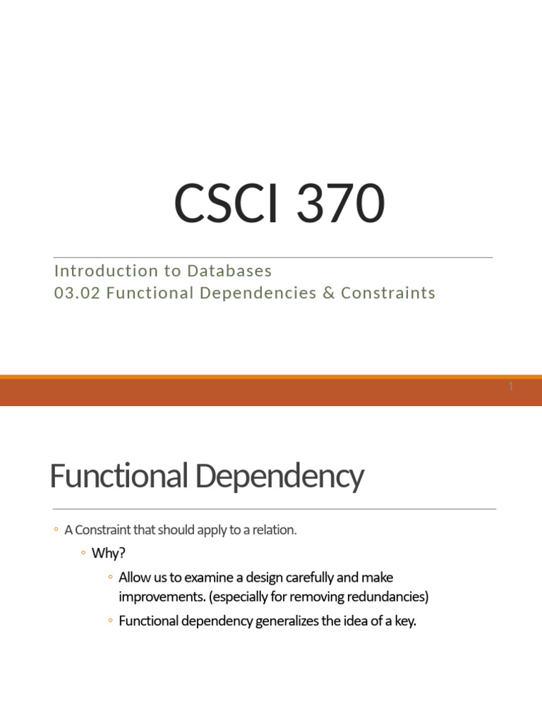 Functional Dependencies & Constraints | PDF