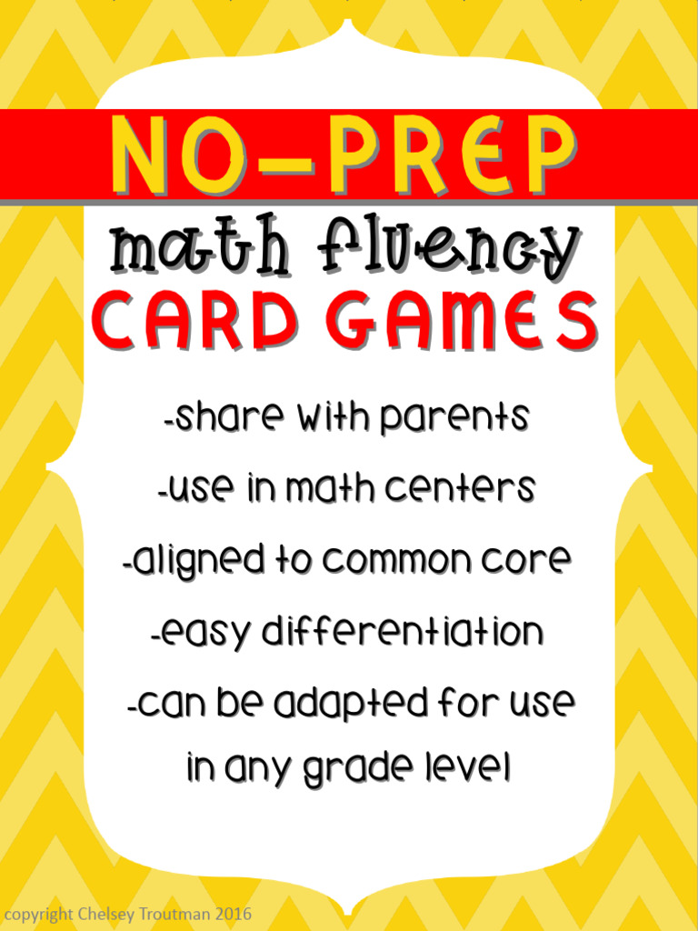 Math Card Games for Fluency Practice | PDF | Number Theory | Mathematics