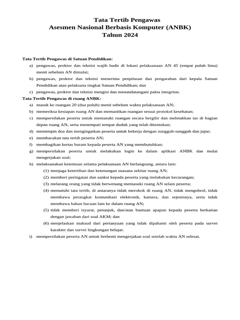 Tata_Tertib_Pengawas_ANBK_2023[1] | PDF