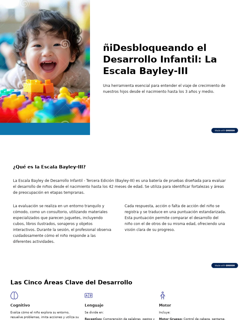 Escala Bayley-III: Evaluación Infantil Efectiva | PDF | Desarrollo ...