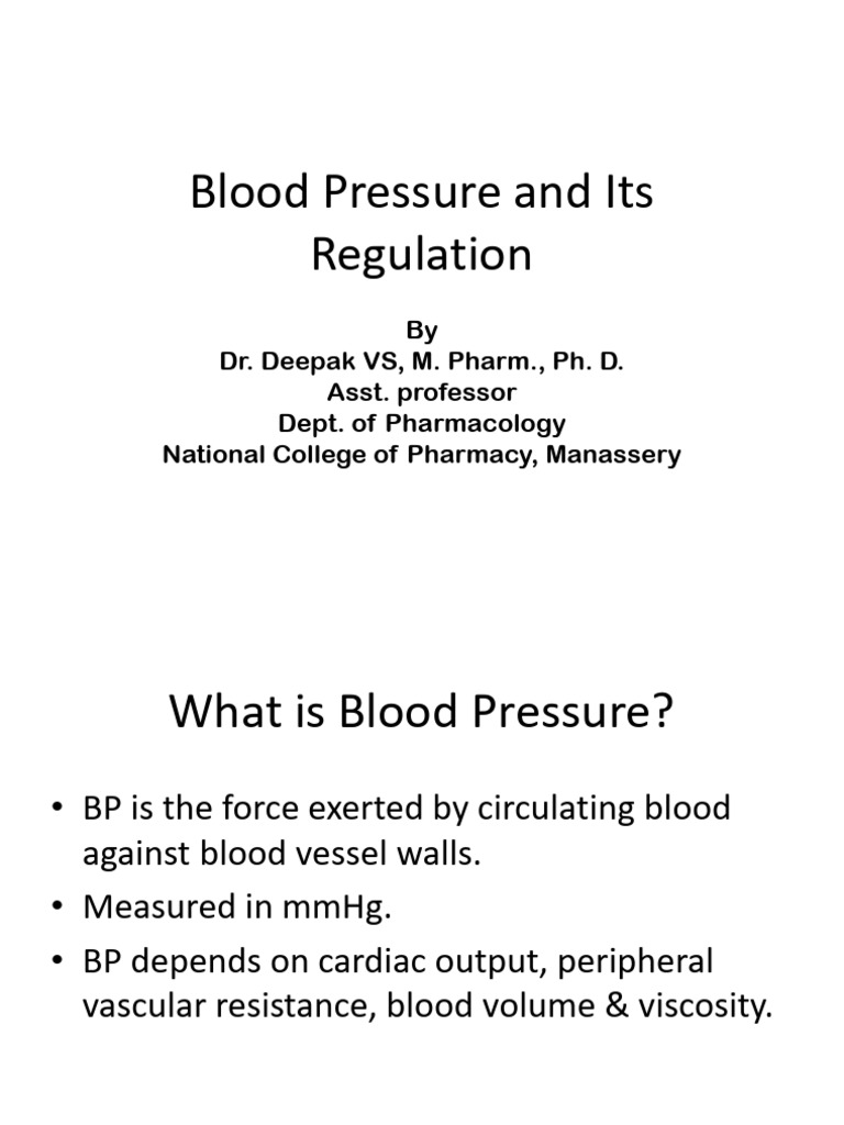 Blood Pressure Regulation Explained | PDF | Blood Pressure ...