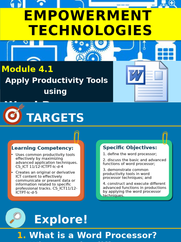 5 Module-4.1-Applied-Productivity-Tools-using-Word-Processor | PDF | Microsoft Word | Central ...