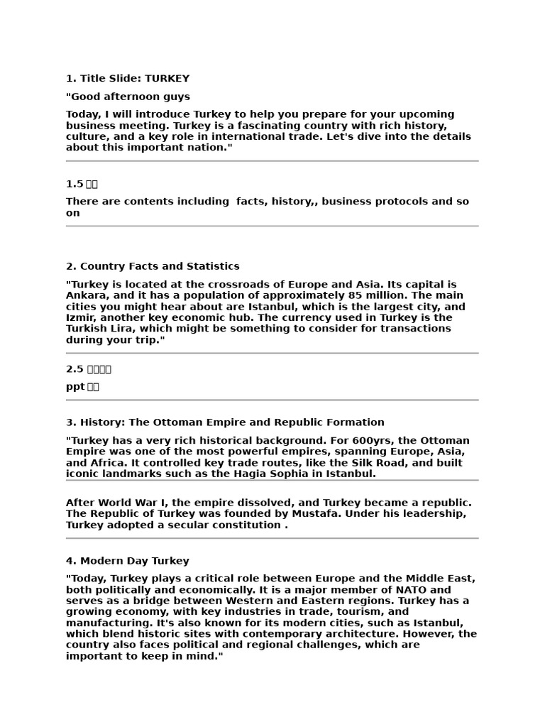 Turkey Script | PDF | Turkey | Istanbul
