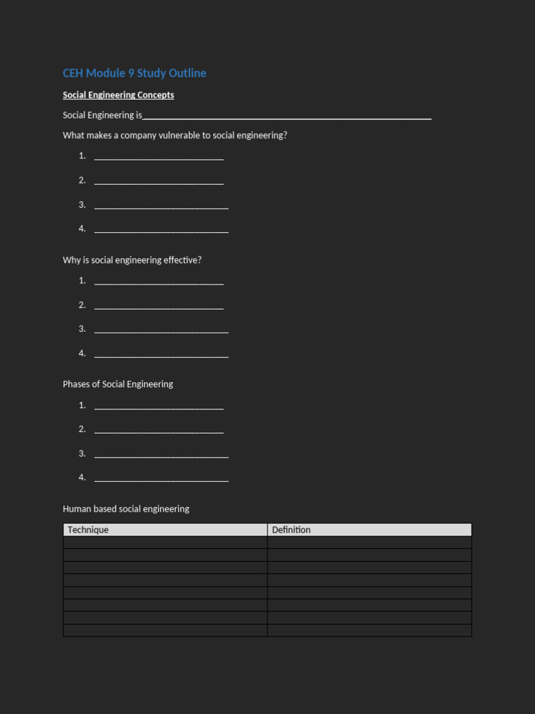 Social Engineering Concepts Study Guide | PDF