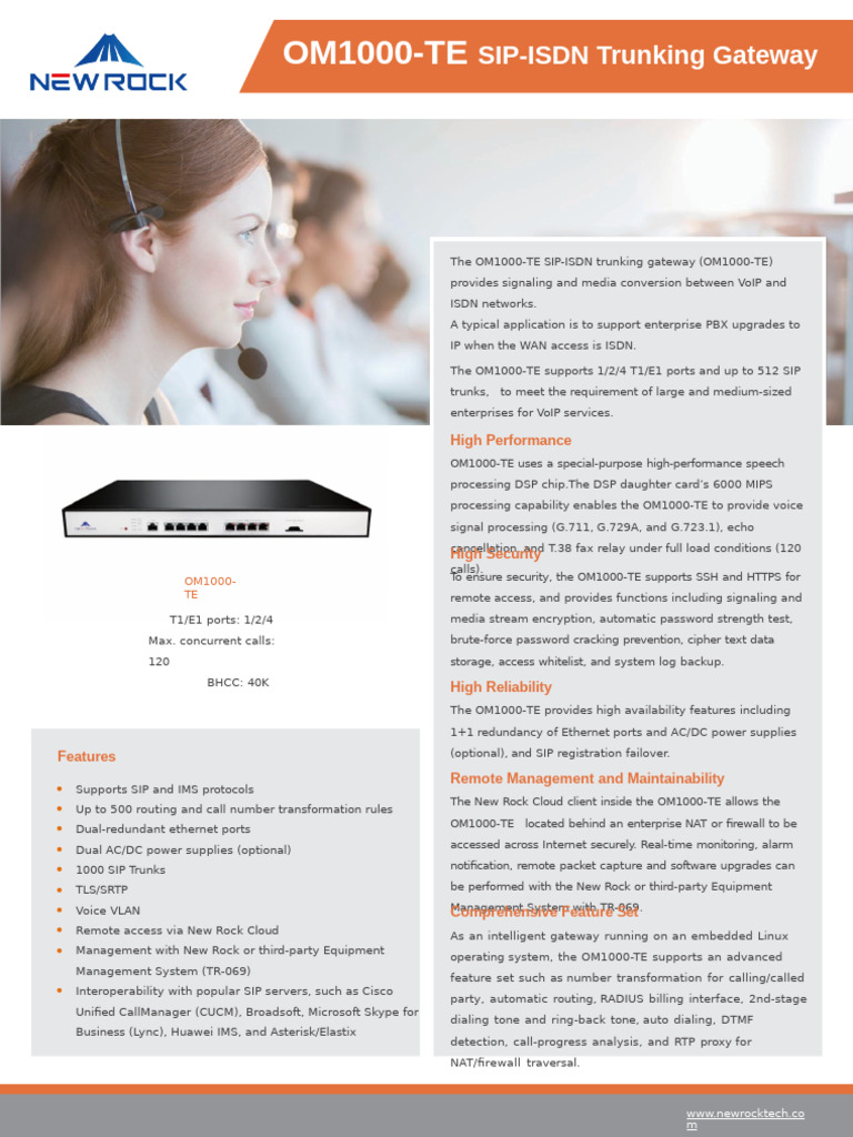 OM1000-TE: SIP-ISDN Trunking Gateway | PDF | Session Initiation ...