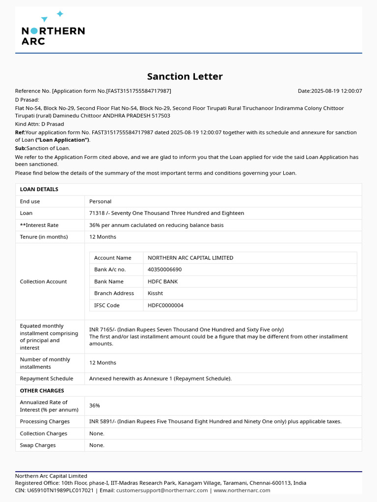 Sanction Letter FAST3151755584717987 USER317943191931EAJ5 ...