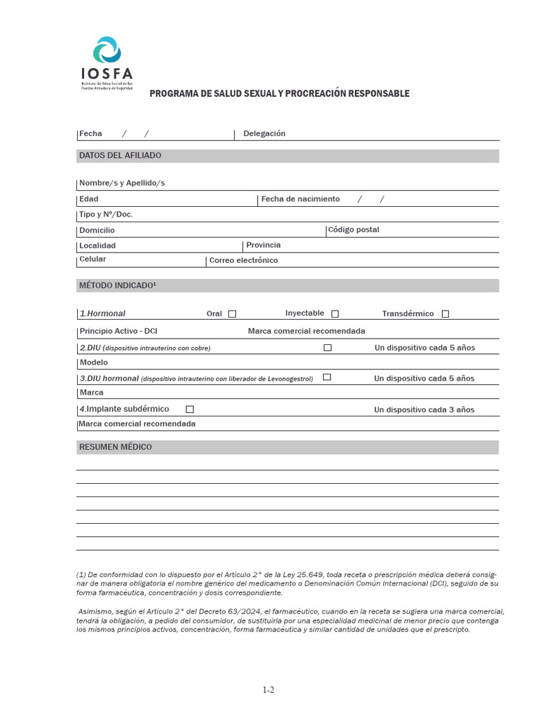 Programa de Salud Sexual y Anticoncepción | PDF | Medicamentos con ...