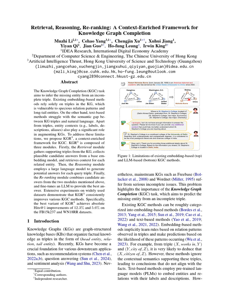 Retrieval, Reasoning, Re-Ranking A Context-Enriched Framework For | PDF ...