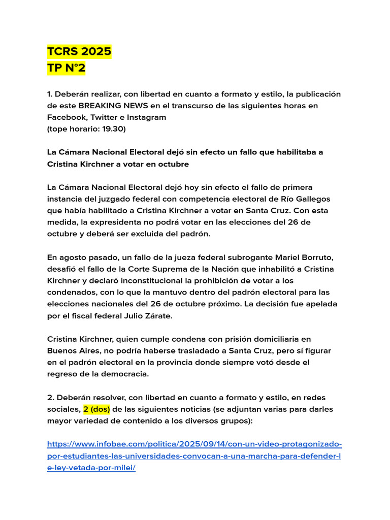 CONSIGNA TP N°2 | PDF | Gobierno