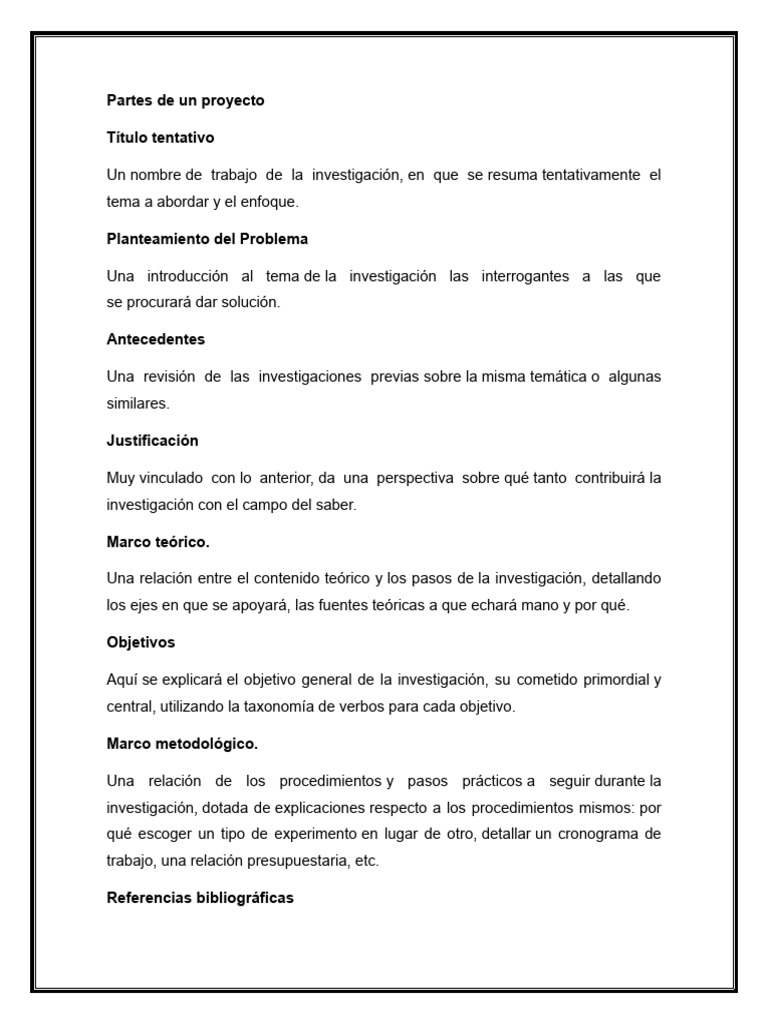 Partes de Un Proyecto | PDF