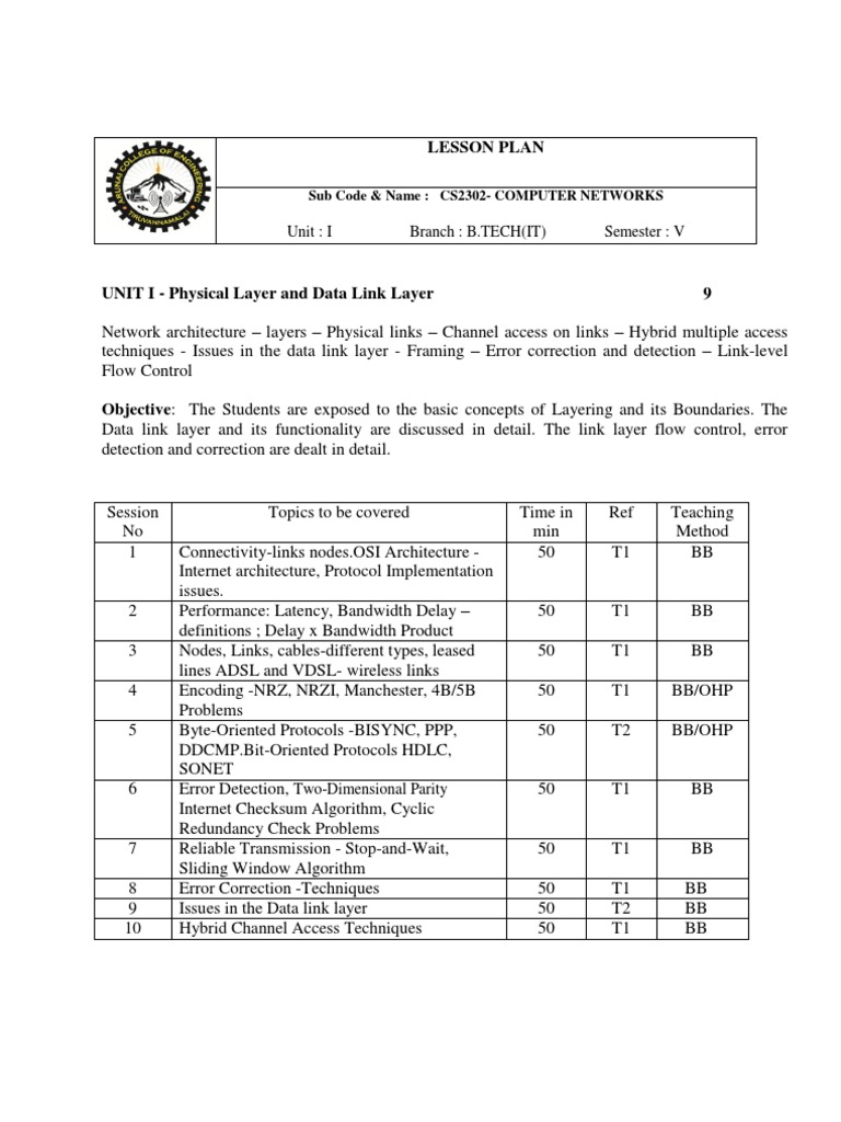 Lesson Plan | Download Free PDF | Internet Protocols | Transmission ...