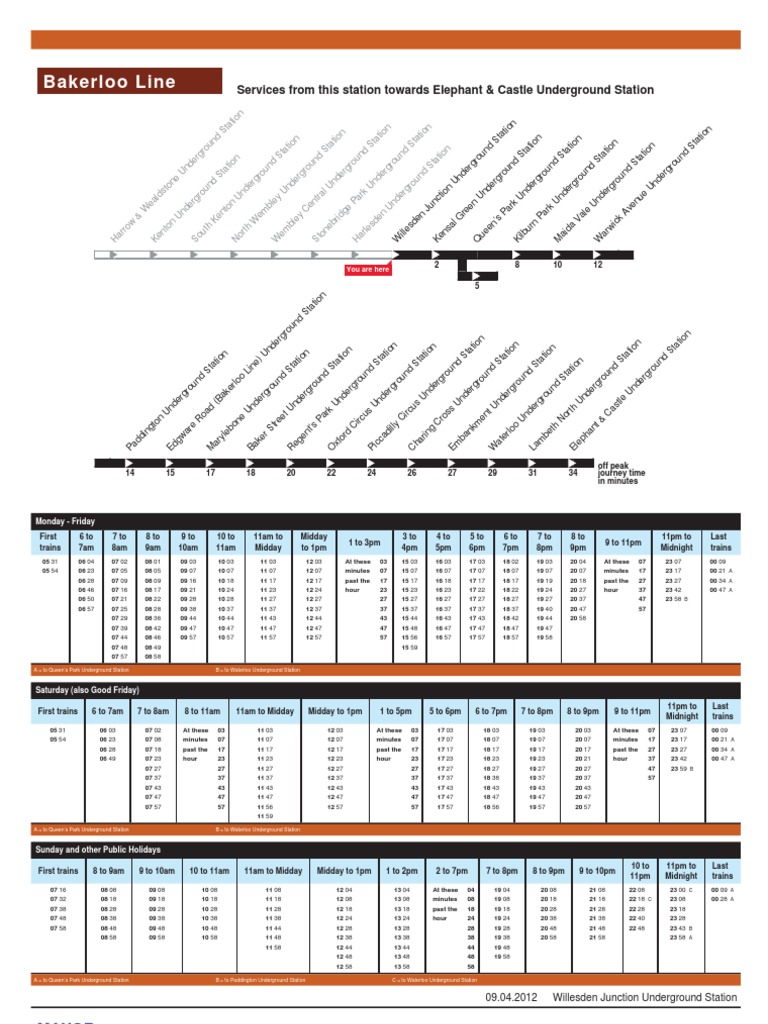 Bakerloo Line Timetable | PDF | Rail Infrastructure | Subterranea ...