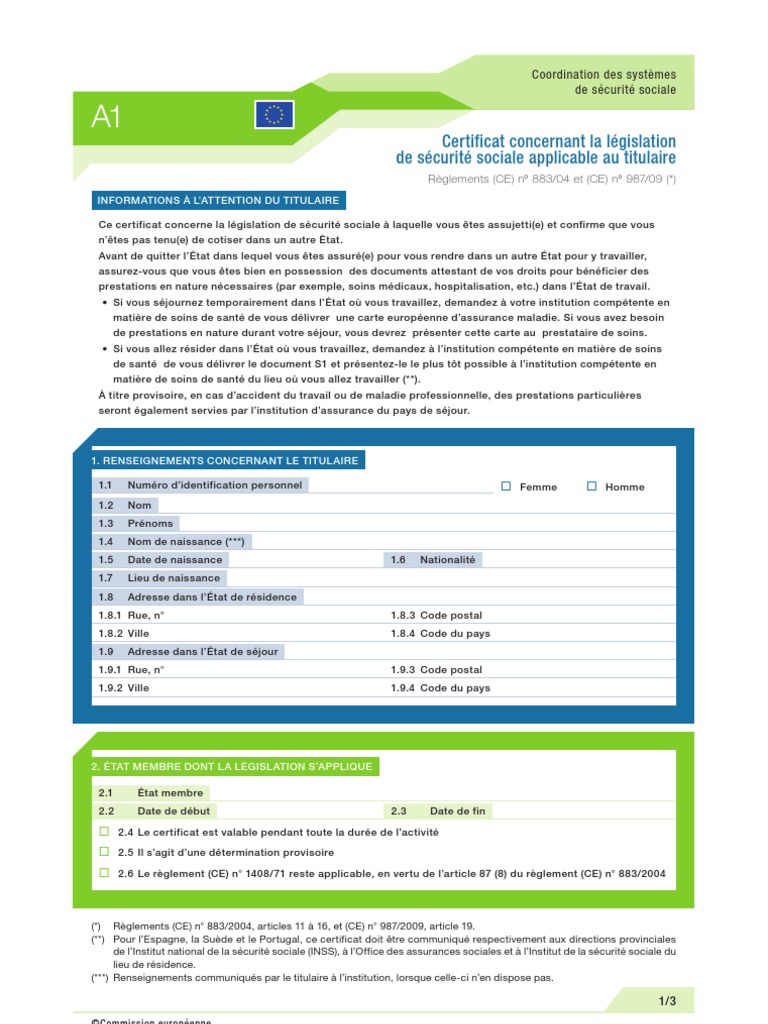 Formula Ire A1 - Certificat Concern Ant La Legislation de La Securite ...