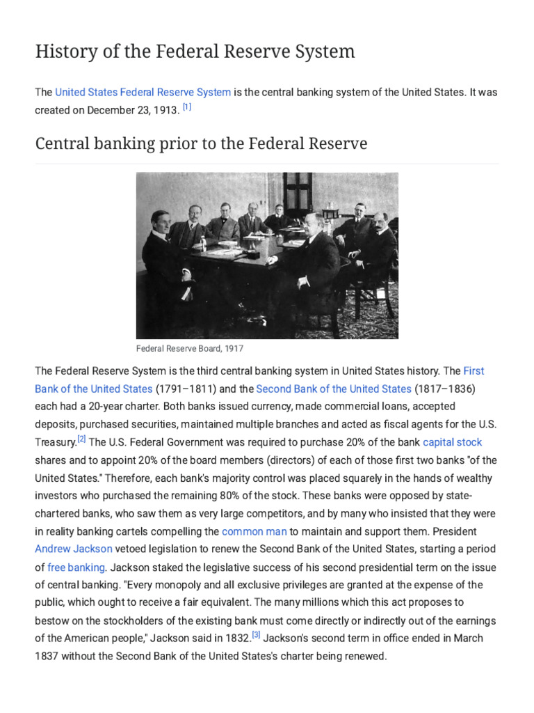 History of the Federal Reserve System | PDF | Money Supply | Federal ...