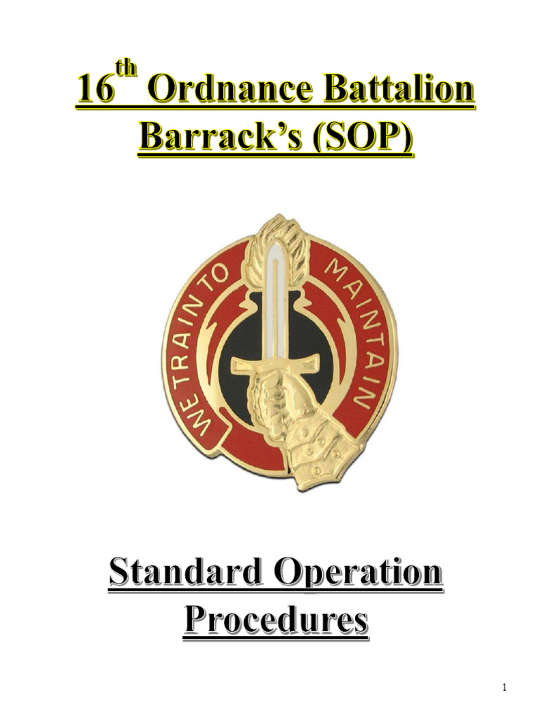 16th OD BN Barracks SOP Revised | PDF | Trousers | Shirt