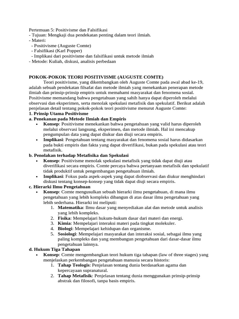 Positivisme dan Falsifikasi dalam Ilmu | PDF